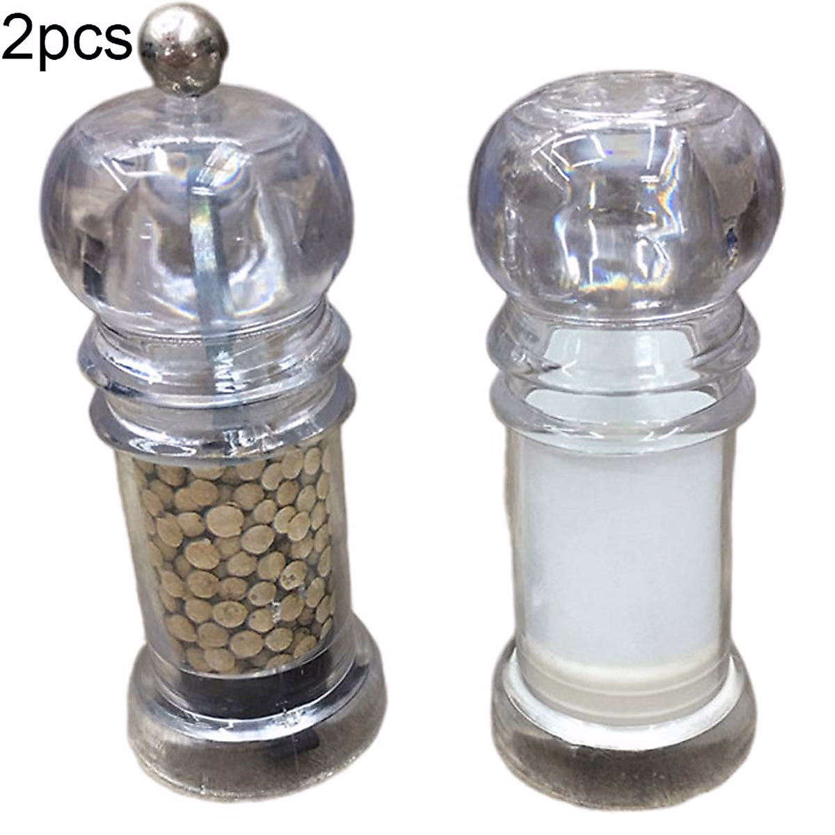 heaven2017 Manual Salt Spice Pepper Grinder Seasoning Mills Set of 2 White