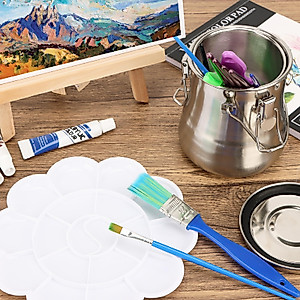 WOWOSS Paint Brush Washer Set, Portable Stainless Steel Oil/Acrylic Paint Brush Cleaner, Medium, Includes Cleaning Steel Beads & Oil Paint Palette