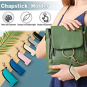 YVVZHOU PANN Chapstick Holder, 6 PCS Lipstick Holder Keychain Lipstick Sleeve Pouch Lip Balm Holder Zipper Lipstick Bag for Keychain Travel Accessories Gift for Girls and Women