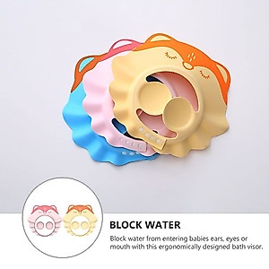FOMIYES Infant Shower Cap 2pcs Children's Ear Protection Shower Cap Shampoo Cap Visor Water Shower Visor Bathing Shower Caps Kids Wash Hair Cap Baby Mouthwash Cup Take a Bath Eva