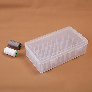 42 Slots Empty Sewing Satchel Organizer Trays - Super Durable Plastic Storage Box Case, Art Embroidery With Holder Bin | Container for Thread Spools & Others Easily Fit Your Crafting Machine Workspace