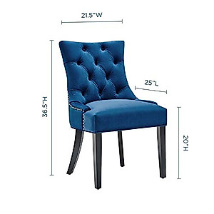 Modway Regent Tufted Performance Velvet Dining Side Chairs - Set of 2, Navy