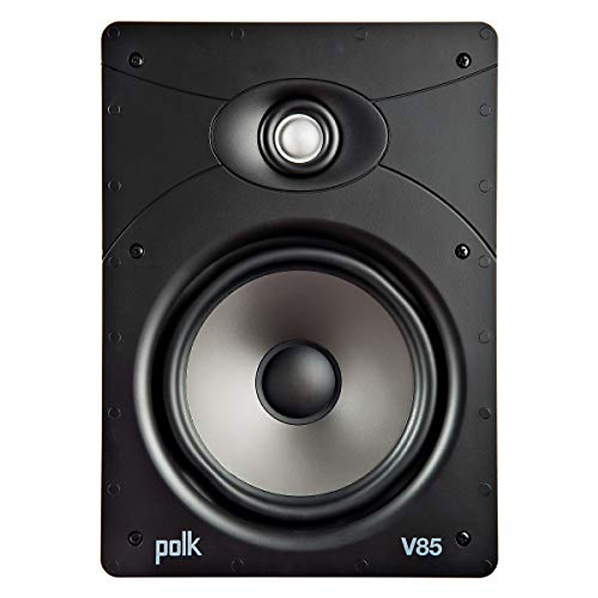 Polk Audio V85 Vanishing in Wall Speaker (Single) - Ideal for Large Rooms, Features Composite Polymer Cone Driver, Swivel Mount Silk Dome Tweeter, Easy Installation, Includes Paintable Slim Grille