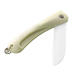 Fruit Knife, Ceramic Kitchen Knife Curved Blade with Good Hardness for Kitchen Accessory (Green)