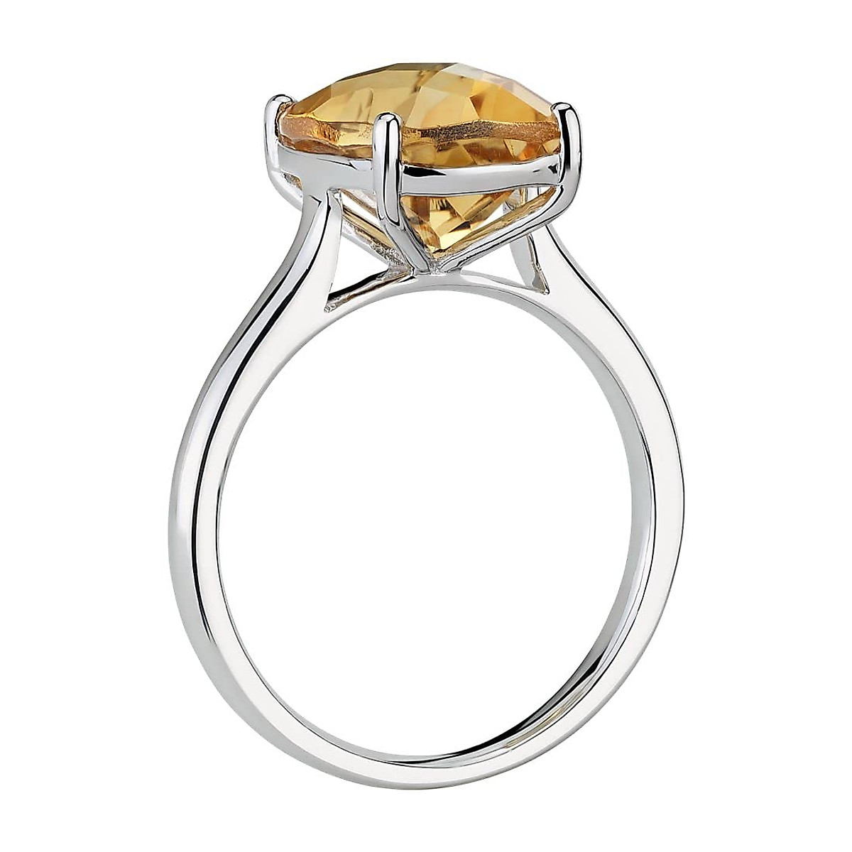 Jewelrygift 925 Sterling-Silver Cocktail Ring Natural-Citrine Faceted Chakra Healing Gtone Luxury Statement Perfect for Daily Wear for Men and Women Ring US Size:8