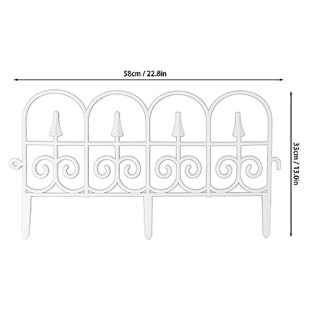 Small Decorative Garden Fence, 5 Panels PP Wire Fencing Border, Flower Edging Border Fence for Outdoor Yard Pathway Patio Landscape