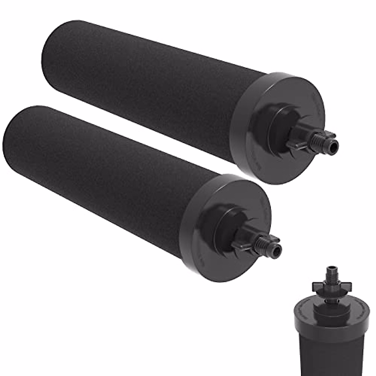 NSF/ANSI 372 Certified Water Filter, Replacement for Berkey® BB-9-2 Black Purification Elements and Berkey® Gravity Filter System, Pack of 2