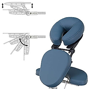 EARTHLITE Portable Massage Chair Package VORTEX - Portable, Compact, Strong and Lightweight incl. Carry Case, Sternum Pad & Strap (15lbs), Mystic Blue