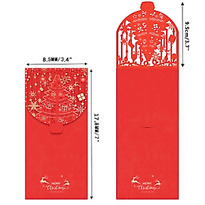 Christmas Money Cards, 10 Pack cash envelopes, Christmas Money Holders for Cash, Checks, or Gift Cards, For Christmas Day/Birthday/Holiday/Party/Spring Festival etc（Red Color7 × 3.4 inch）