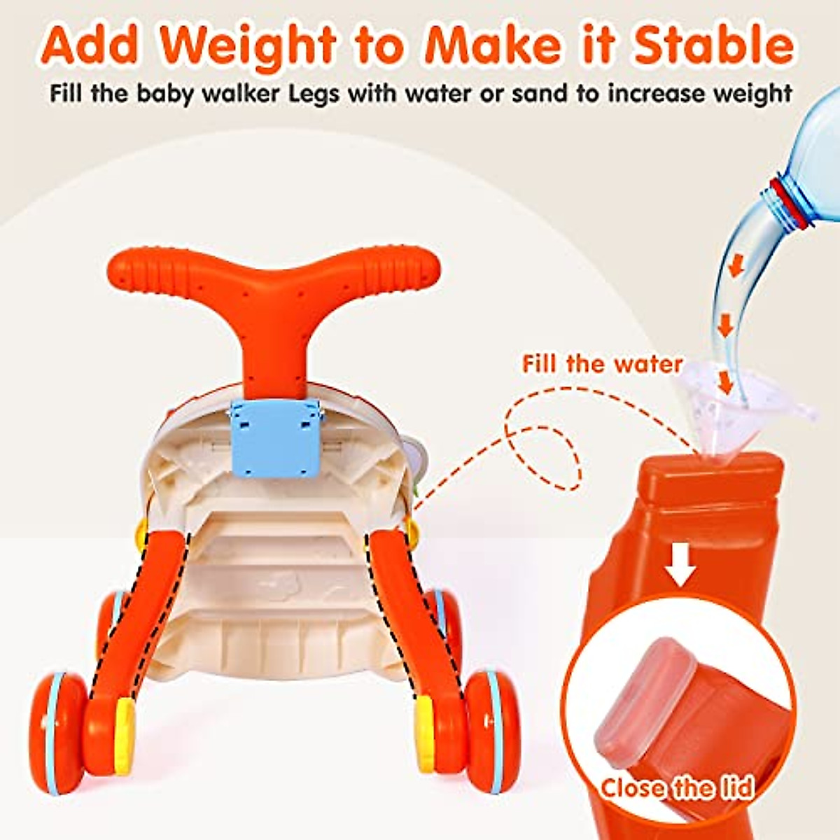 2-in-1 Baby Walker for Girls Boys, Sit to Stand Learning Walker and Activity Center Table, Educational Baby Push Walker, Musical Infant Toys for 1 Year Old Kids Birthday Gift for 6 9 12 18 24 Months