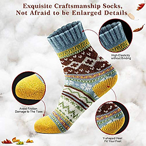 MORECOO Womens Socks Winter - Christmas Gifts for Women - Thick Wool Soft Warm Fuzzy Cozy Socks for Women