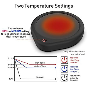 Coffee Mug Warmer with Auto Shut Off for Desk, Cup Warmer Smart Temperature Settings, Electric Beverage Tea Water Milk Warmer for All Cups and Mugs, Heating Plate Candle Wax Warmer