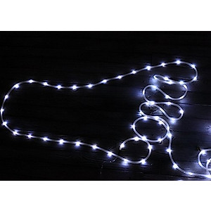 KOMOON Rope Lights 39 Ft 120 LED Battery Operated String Lights Waterproof Christmas Decorative Fairy Lights for Outdoor Indoor Party Patio Garden Yard Holiday Wedding (White)