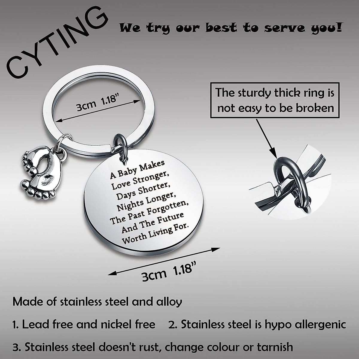 CYTING Mommy/Daddy To Be Gift New Mom/Dad Keychain Pregnancy Announcement Gift New Parent Gift First Time Mom/Dad Gift