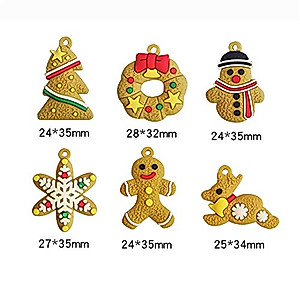 GUAngqi Christmas Tree Hanging Decorations Gingerbread Pendants for Window Fireplace,Light Yellow