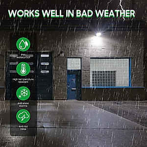 Kifflux Solar Lights Outdoor Waterproof - Wide Angle Solar Street Lights Outdoor Dusk to Dawn, 6500K Solar Flood Lights Outdoor with Motion Sensor, Solar Parking Lot Light for Outside, Yard(2 Pack)