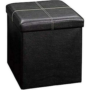 2993 – Type 2 Black - Folding Storage Bench Box Lounge Rest Stool Box 15 Inch – QQ09