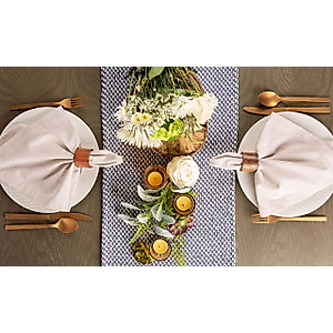 DII Woven Basics Collection 100% Cotton Knit Table Runner, 15x72, French Blue