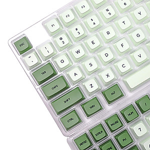 Matcha Dye Sub ZDA PBT Keycap Similar to XDA Japanese Korean Russian for MX Keyboard 104 87 61 Melody 96 KBD75 ID80 GK64 68（Only Keycap） (Matcha English Base Kit)