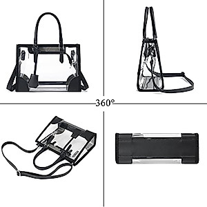 FAIME Clear Bags for Women, Cute Clear Crossbody Purse Stadium Approved, Clear Handbag with Adjustable Strap, Clear Tote Bag for Women, Concerts, Stadium (Small)