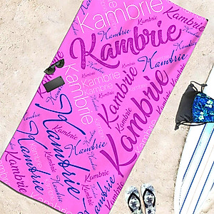 CNNFL Personalized Beach Towels for Kids Adults, Cotton Pool Towel Personalized Gifts Custom Gifts with Name, Oversized Quick Dry Personalized Beach Towels 30'' x 60''