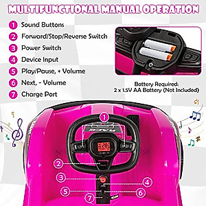 GLACER Electric Go Kart for Kids, 6V Battery Powered Kids Go Kart w/ 2.4G Remote Control, Electric Ride On Car w/Soft Start, Sound and Music Function, Electric Ride On Toy Gift for Boys Girls (Pink)