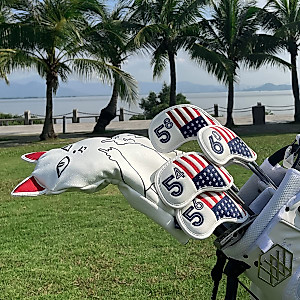 Golf Iron Head Covers Set 10pcs/Set Iron Headcover Golf Iron Club Cover USA American Flag for PXG0311 (54°(1pc))