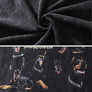 Aelfric Eden Men’s Washed Doberman Graphic Tee T-Shirts Oversized Letter Graphic Print Elements Short Sleeve Crewneck Tee
