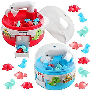 2 Pack Mini Claw Machine, Toy Claw Machine Tiny for Kids Miniature Hand Claw Machine Set with Mini Dinosaur Small Arcade Game Birthday Gift Stocking Stuffer Pinata Party Favors for Boy Girl 8-12