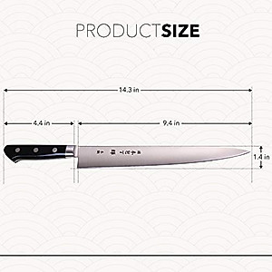 JCK ORIGINAL Kagayaki CarboNext Japanese Chef’s Knife, KC-8ES Professional Sujihiki Knife, High Carbon Tool Steel Pro Kitchen Knife with Ergonomic Pakka Wood Handle, 9.4 inch
