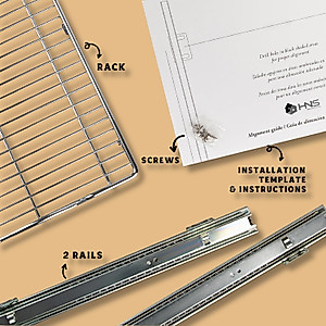 HOLDN’ STORAGE Pull Out Cabinet Organizer – Heavy Duty Anti Rust Slide Pull Out Drawers for Kitchen Cabinets – Chrome 14" W x 17" D x 3.15" H Requires at Least 15 ¼” Opening