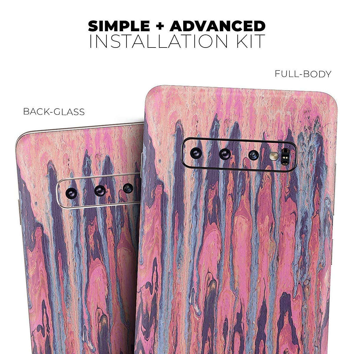 DesignSkinz Abstract Wet Paint Pink Sag Protective Vinyl Decal Wrap Skin Cover Compatible with The Samsung Galaxy S20 (Screen Trim & Back Glass Skin)