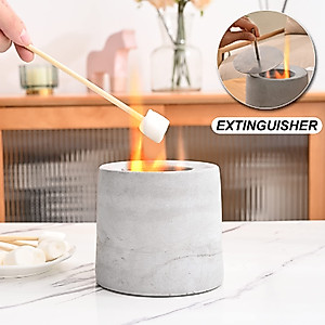 tafite Table Top Firepit Portable Rubbing Alcohol Mini Fire Place Indoor Outdoor Smores Maker Concrete Bowl Pot Fireplace(Heat Insulation Material)