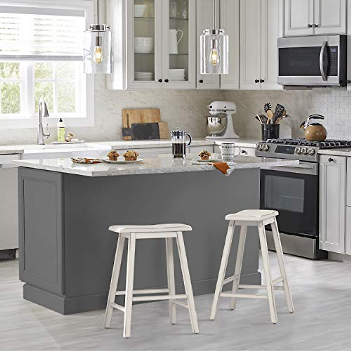 Hillsdale Moreno Backless, Counter Stool, Sea White