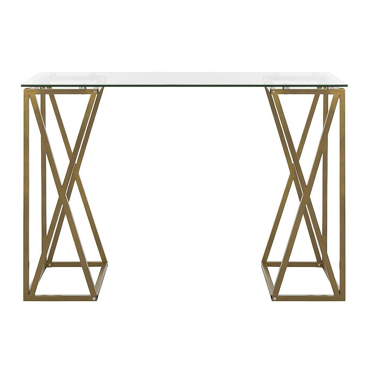 Safavieh Home Office Theresa Modern Gold Glass Top Desk