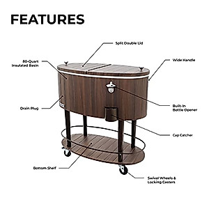 Permasteel PS-A209-BW Patio Cooler, Brown