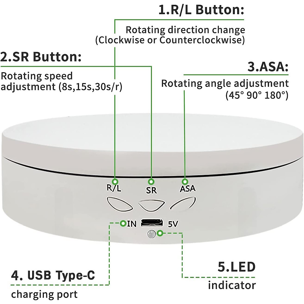 ZLMONDEE 2 In 1 Spinning Rotating Display Stand with Large 8.66 Inch Replacement Cover for Rotating Platform Photography Turntable (White)
