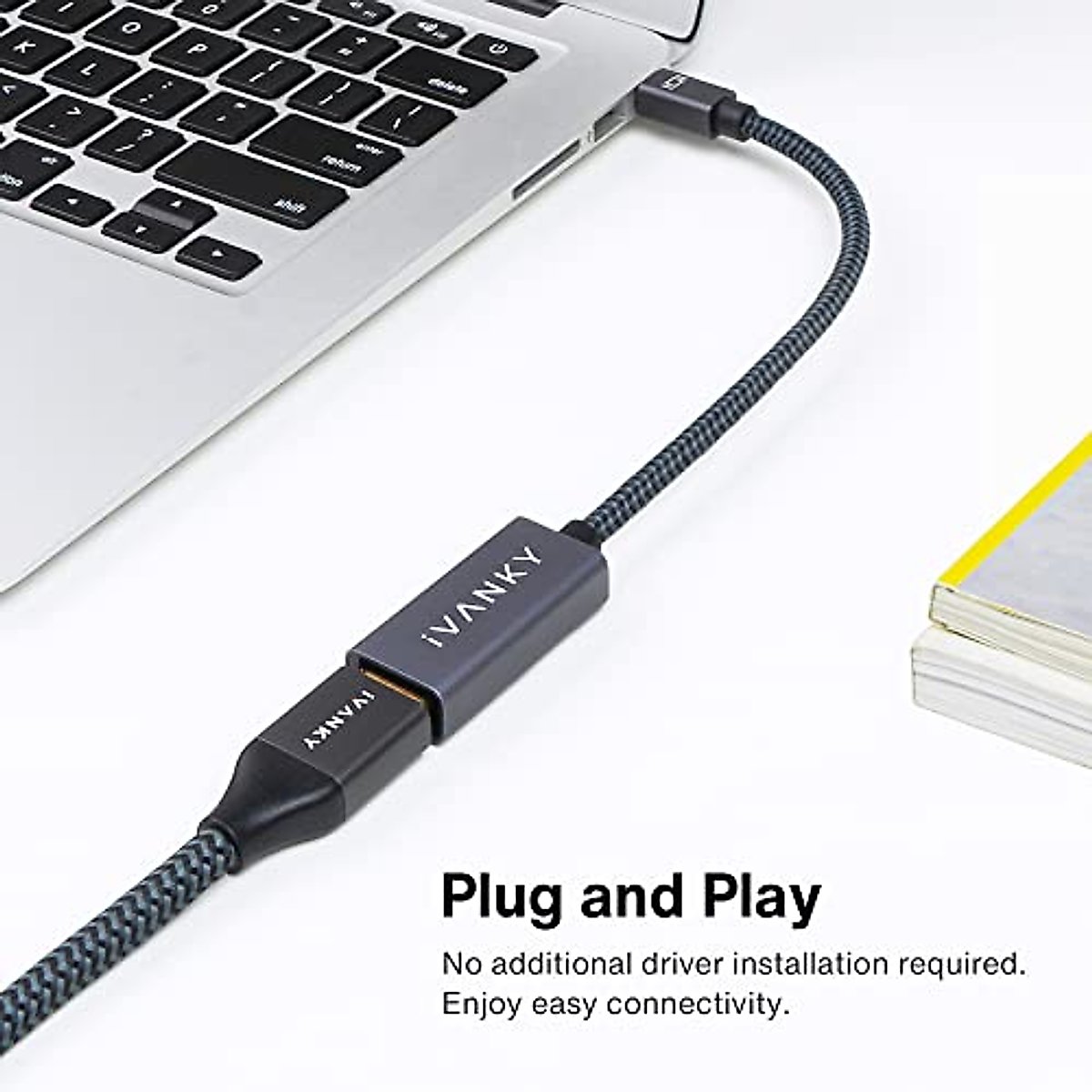 IVANKY Mini DisplayPort to HDMI Adapter, Mini DP(Thunderbolt) to HDMI Adapter, Gold-Plated Braided,Compatible with MacBook Air/Pro, Microsoft Surface Pro/Dock, Monitor, Projector and More