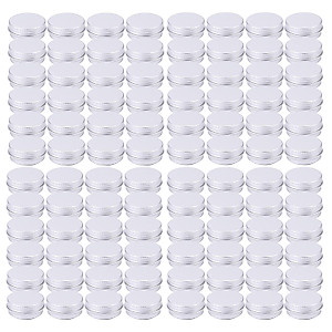 Tosnail 96 Pack of 0.5 oz Mini Round Tins with Screw Lids Aluminum Empty Tins Metal Storage Tin Jars Spice Containers Travel Tin Cans