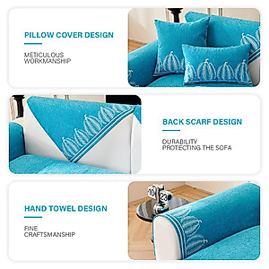 KCCRHIN Pumpkin Pattern Sofa Cover 3 Cushion Chenille Couch Cover Sectional Non-Slip Sofa Slipcovers L/U Shape Modern Style Halloween Sofa Cushion Covers for Dogs Cats,Green,pillow11.8 * 19.7in