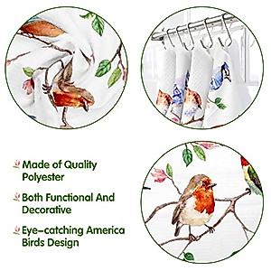 Vansolinne Birds Kitchen Towels Birds On Branch Dish Towels Set of 4 Cardinal Hummingbird Bluejay Summer Absorbent Hand Towels Tea Towels Gifts for Bird Lovers Women for Cleaning Drying Cooking Baking