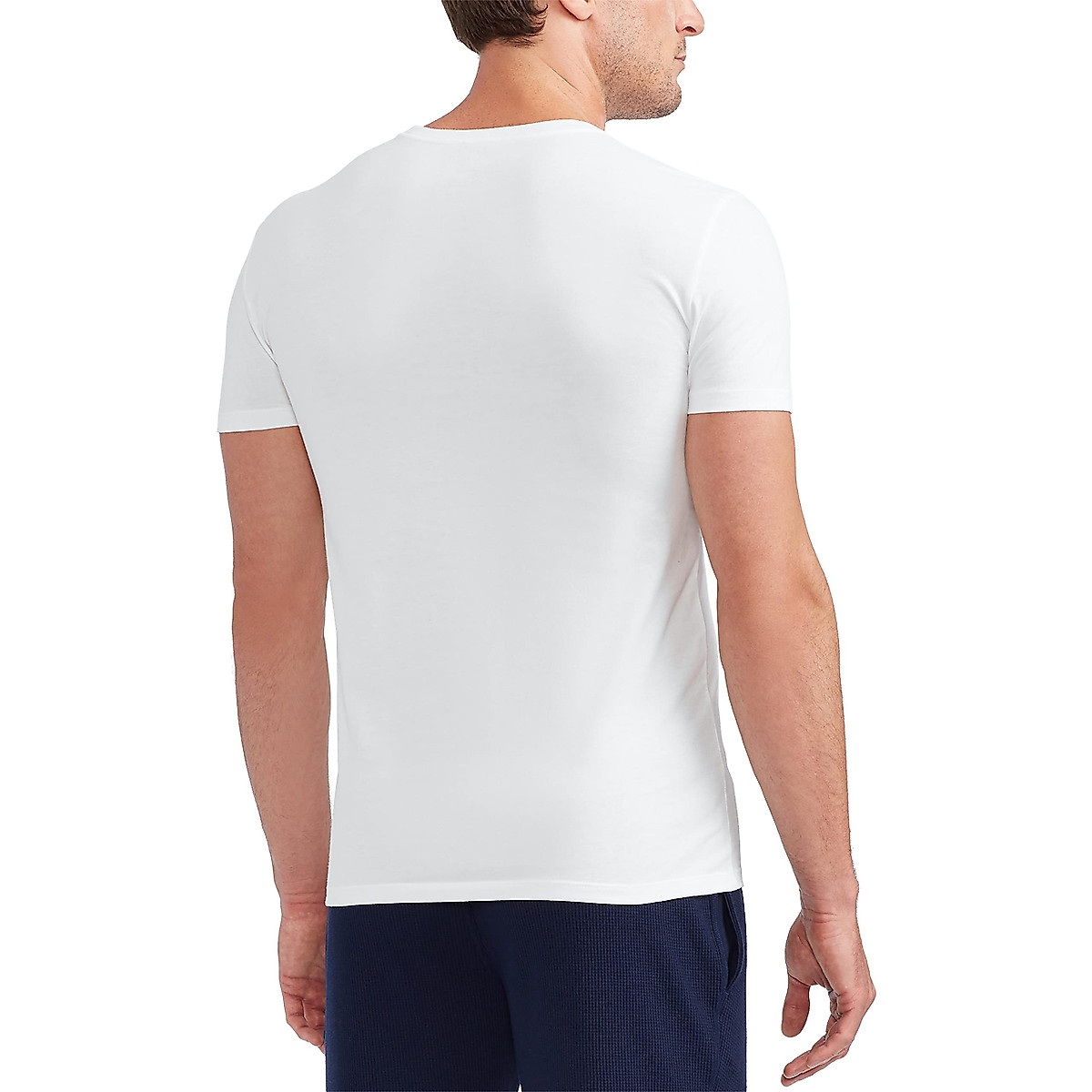 POLO RALPH LAUREN Men's Classic Fit Cotton Crew Tee Big & Tall, White/Cruise Navy, 2X