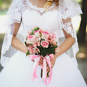 MECCANIXITY 1 1/2" Wide Sparkly Sheer Wired Organza Ribbon Pastel Shimmer Iridescent Chiffon Ribbons 10 Yard Lavender Purple for Gift Wrapping Bouquet Wedding Bows