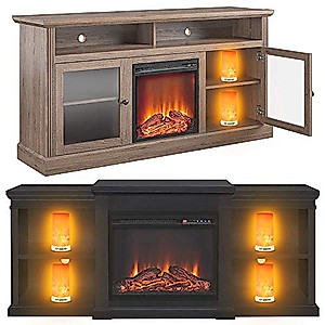 PDGROW LED Flame Light (NO Remote)+ LED Flame Light with Remote Timer（2 Pcs/Set）