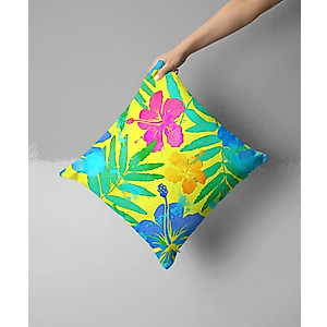 iiRov Summer Design Ink-Fuzed Decorative Throw Pillow - Tropical Fluorescent v2