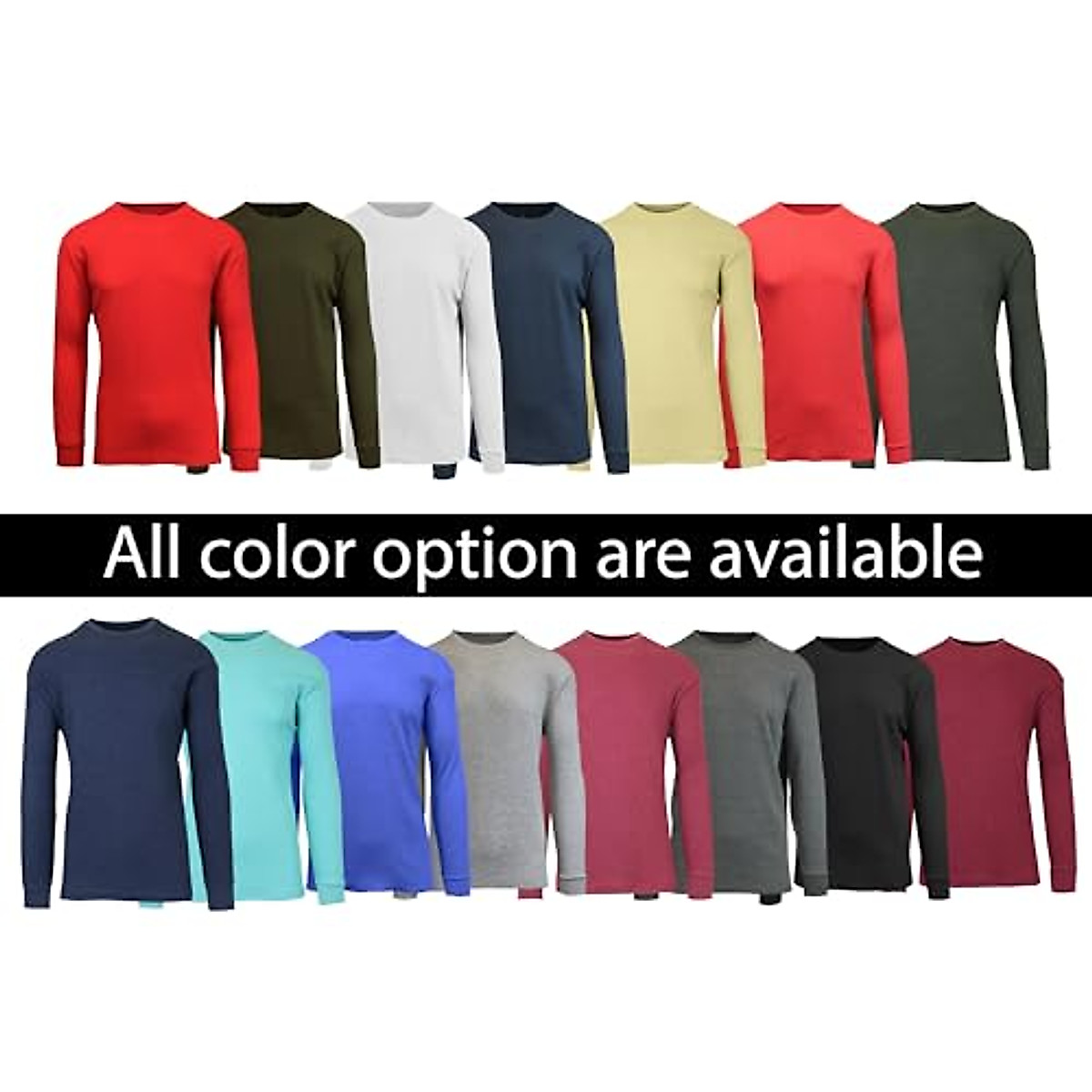 Galaxy by Harvic Mens Crew Neck Thermal Shirt (Multiple Sizes/Colors) Heather Grey