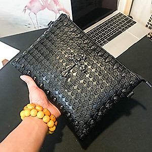 DownUpdown Men Women Clutch Skull Clutch Handbags Punk Evening Bag Faux Leather Skull Print Wallet Handbags Gothic Purse Cross Chain Clutch with Shoulder Strap -Black