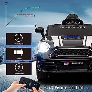 12V Electric Drift Kart, Go Kart for Kids 3+, Battery Powered Ride On Car with Remote Control, Go Carts Drifting Toy Vehicle with Built-in Music, Lockable Doors, Black