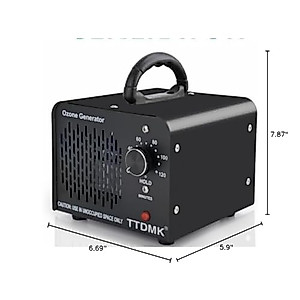 Ozone Generator 15,000mg/h, Commercial Ozone Machine Odor Removal, High Capacity Ozone Machine, Home Ozone Generator for Car, Home, Smoke, Pet, etc (Black) - by TTDMK