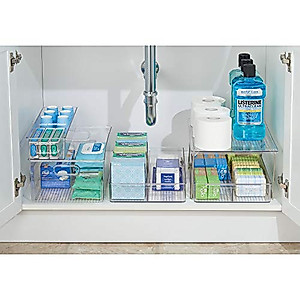 iDesign Linus BPA-Free Plastic Divided Rolling Organizer Bin with Handle, 16.65" x 10.16" x 2.75"